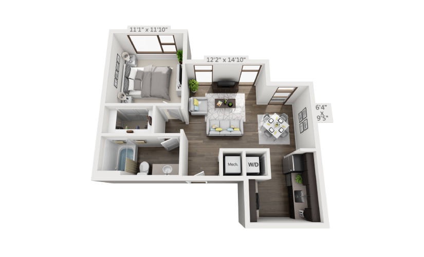 Studio, 1 & 2 bedroom apartments available to rent at Groves South Lamar.